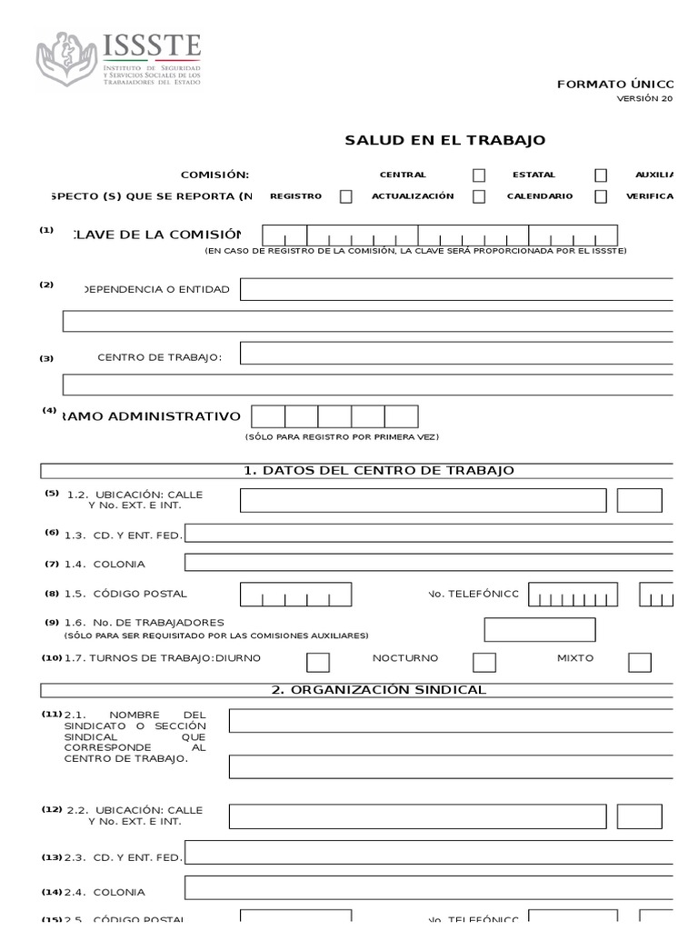 Formato Unico Issste | PDF | Bienestar | Medicina