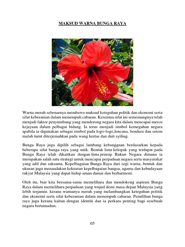Maksud Warna Bunga Raya | PDF