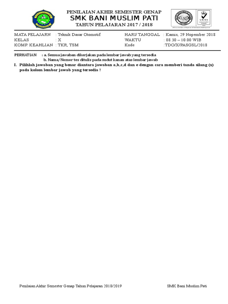 Latihan Soal Tdo | PDF