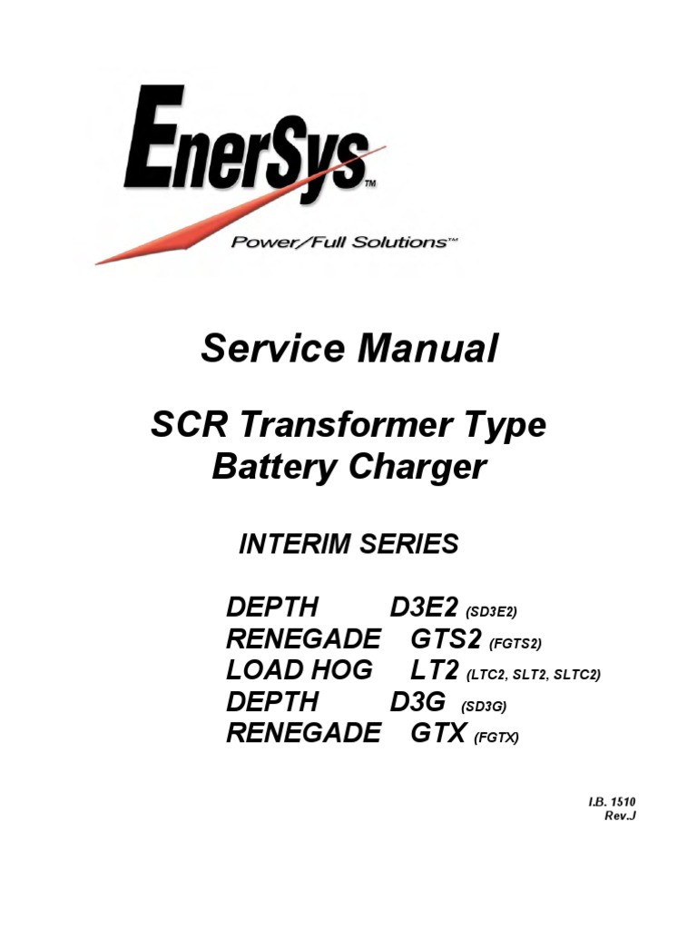 Enersys SCR Charger Manual | PDF | Battery Charger | Fuse (Electrical)