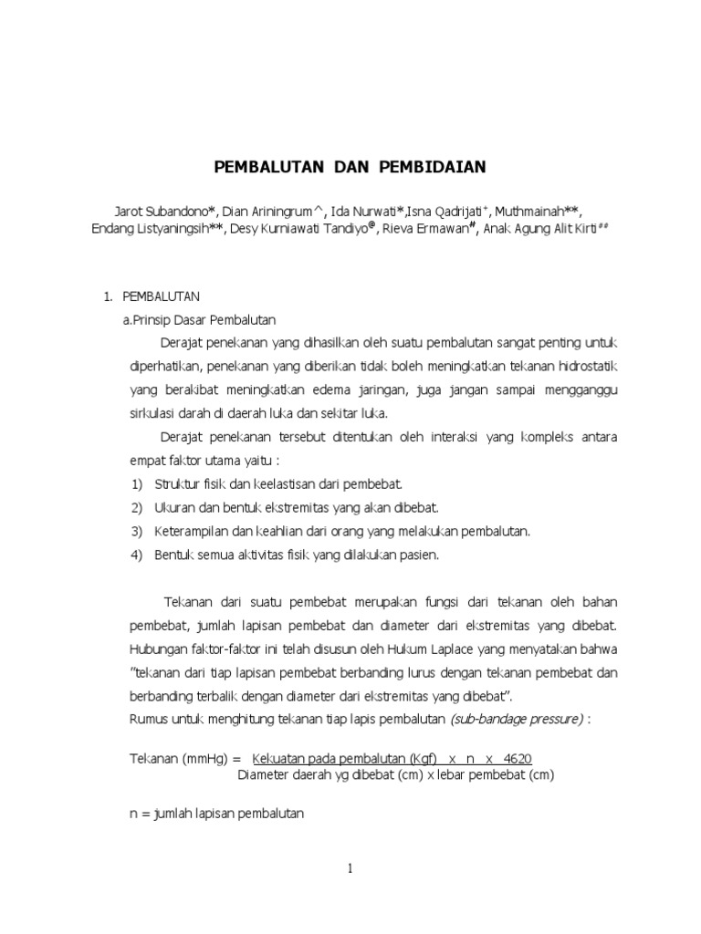 Makalah Pembalutan Dan Pembidaian | PDF