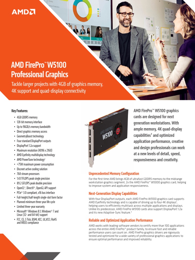 Amd Firepro W5100 Professional Graphics | PDF | Graphics Processing ...