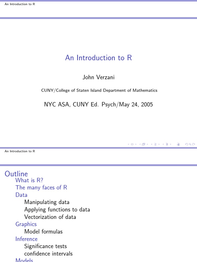 Presentation of R | PDF | R (Programming Language) | Coefficient Of ...