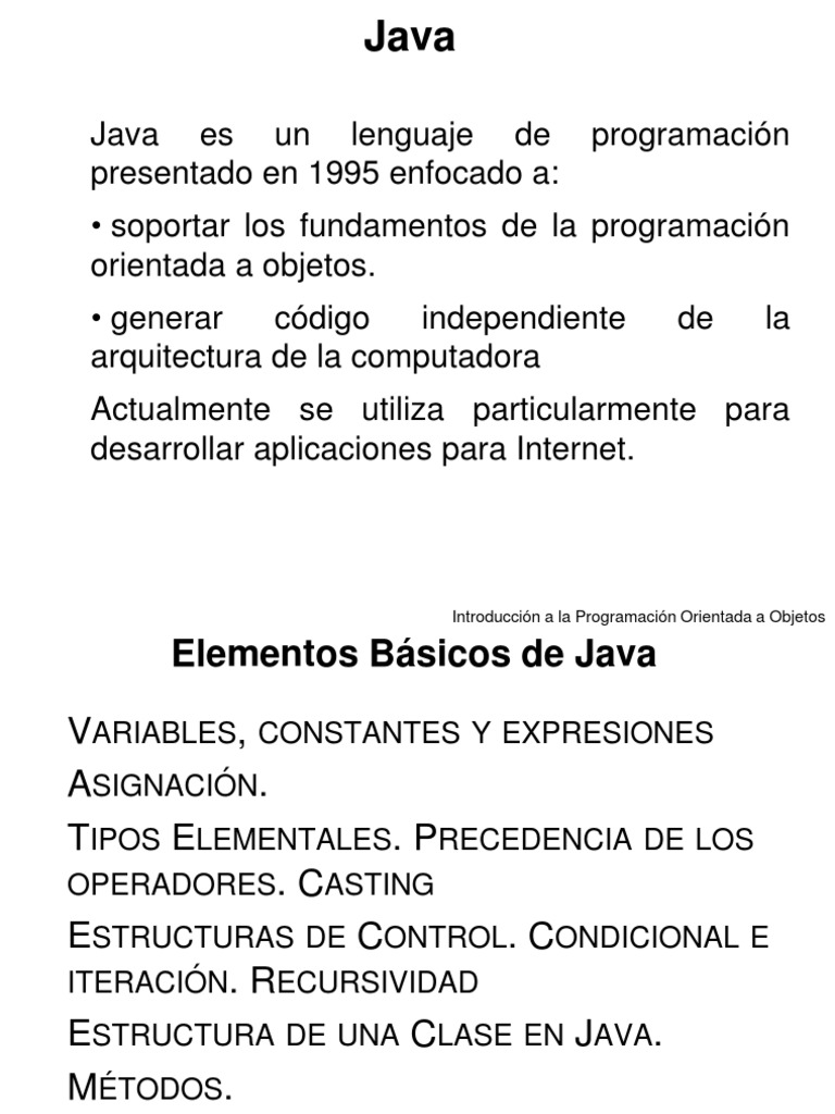 Definiciones Java Pdf Java Lenguaje De Programación Objeto Informática