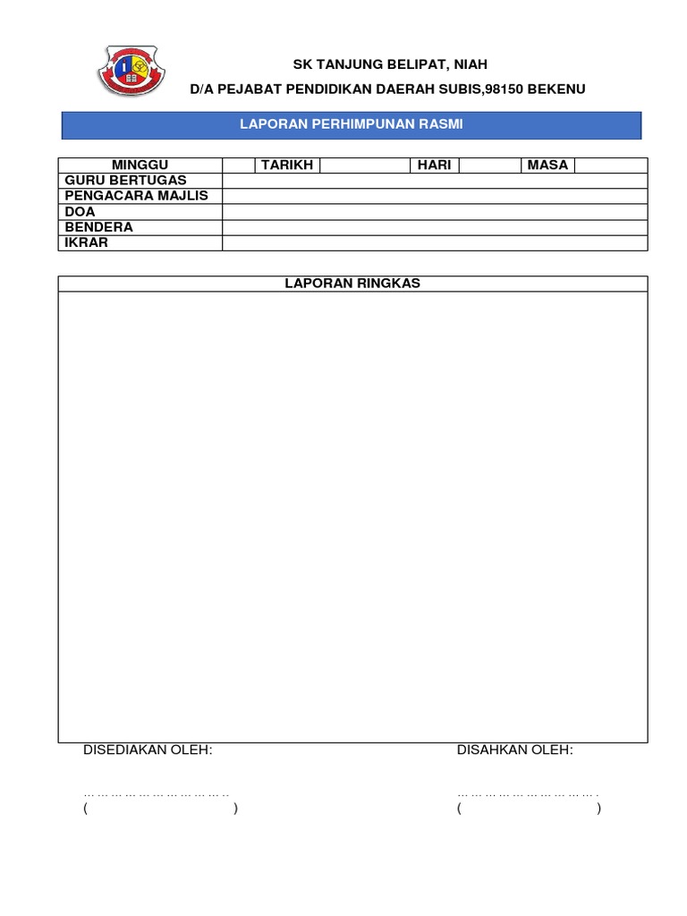 Templete Catatan Perhimpunan | PDF