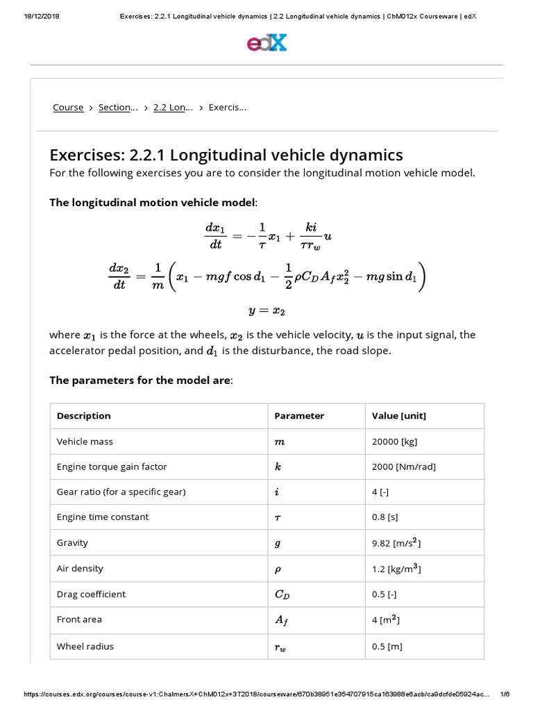 Longitudinal Vehicle Dynamics | PDF | Computer Simulation | Torque