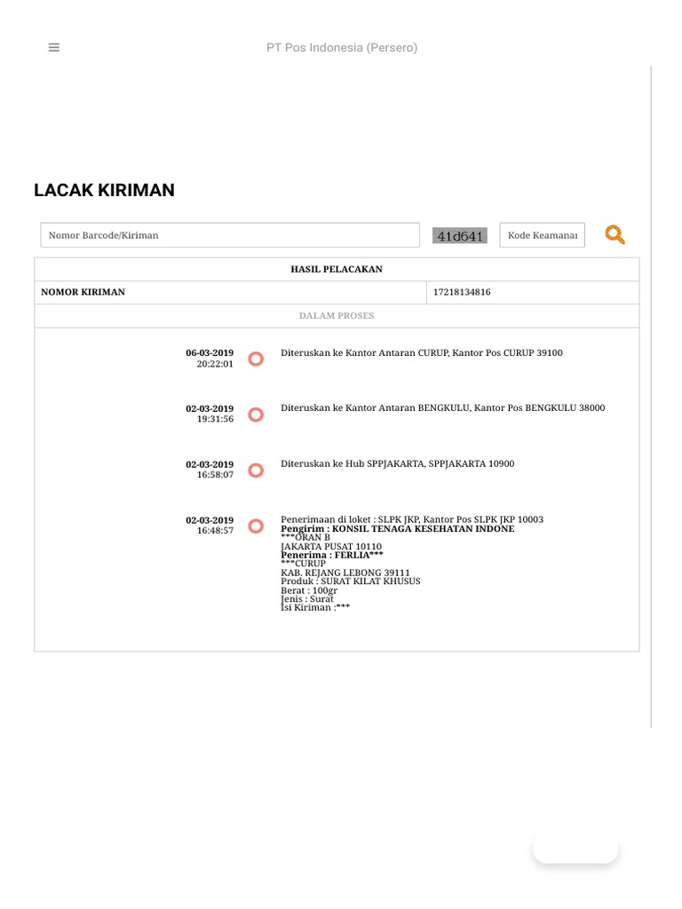 Cara Lacak Kiriman Pos Indonesia - Kode Pos Indonesia | PDF