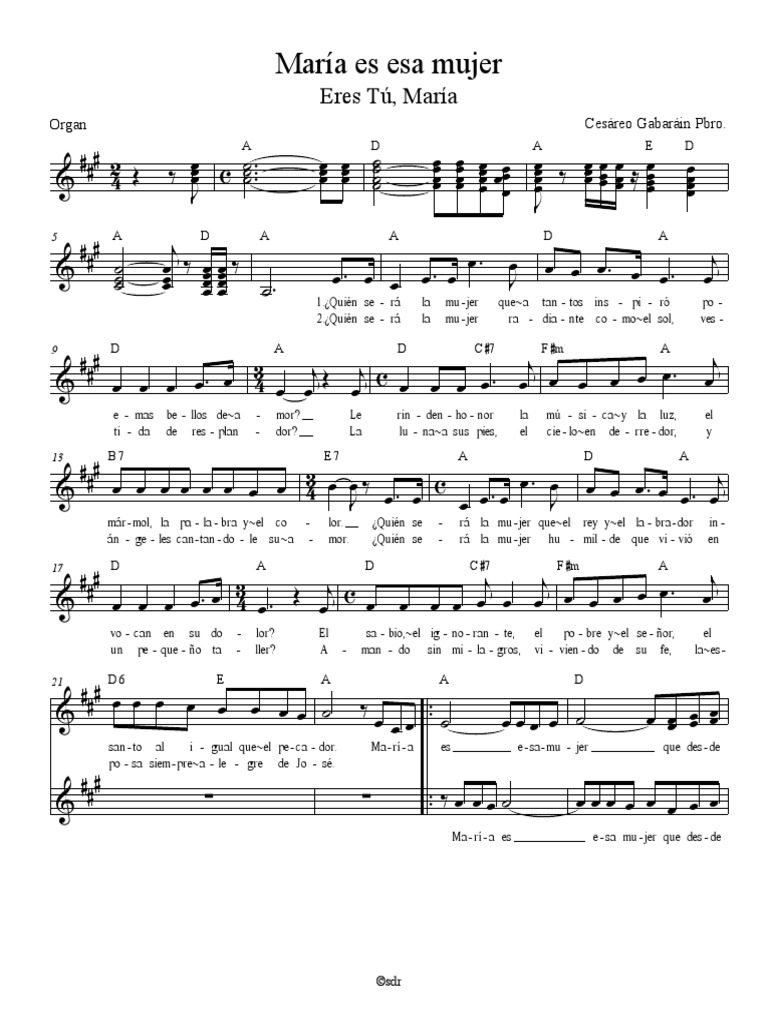 María Es Esa Mujer - Cesáreo Gabaráin (Eres Tú, María) | PDF