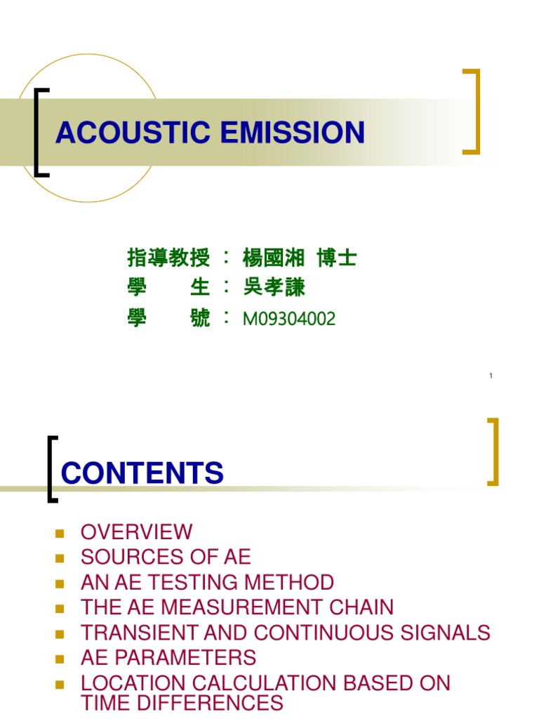 Acoustic Emission | PDF | Physical Sciences | Physics