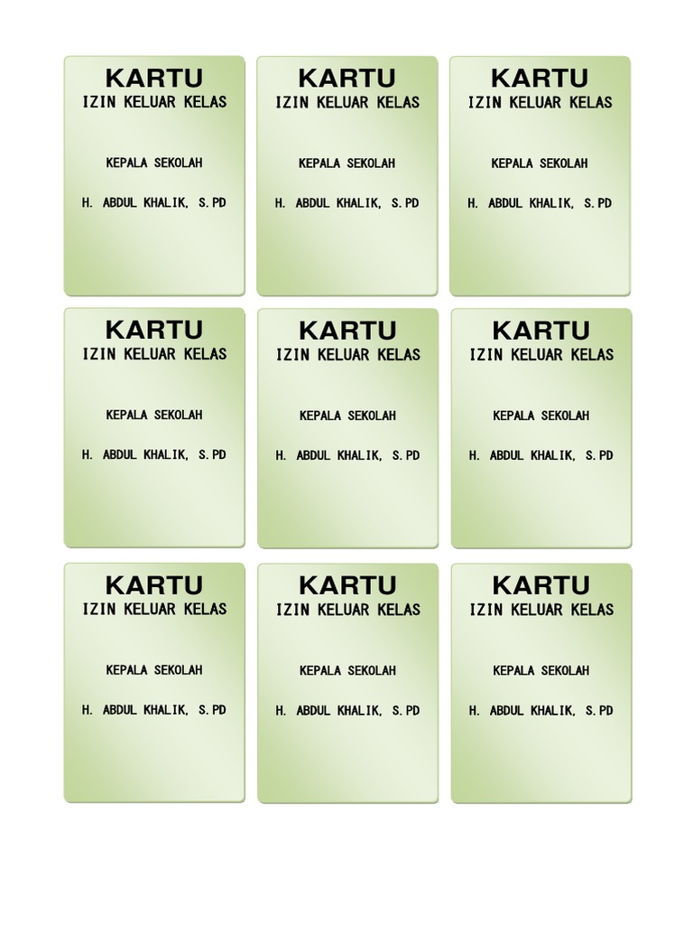 kARTU iJIN kELUAR | PDF