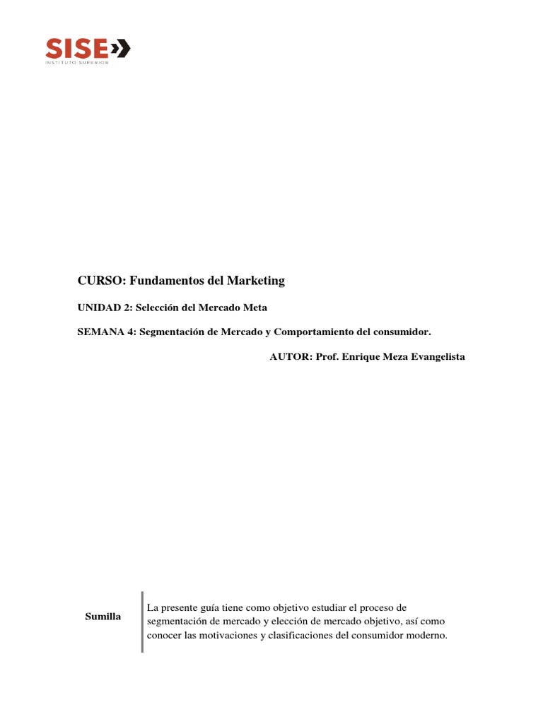 Guía de Curso Sem4 | PDF | Comportamiento del consumidor | Marketing