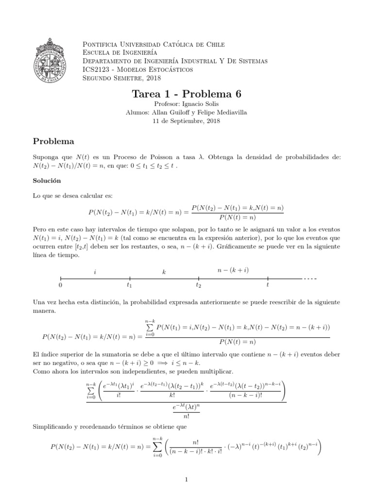 Problema 6 Tarea 1 Estoc Sticos | PDF | Distribución de veneno | Enseñanza de matemática
