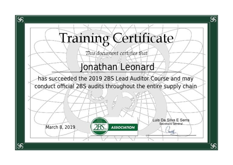 2BS Lead Auditor Certification | PDF