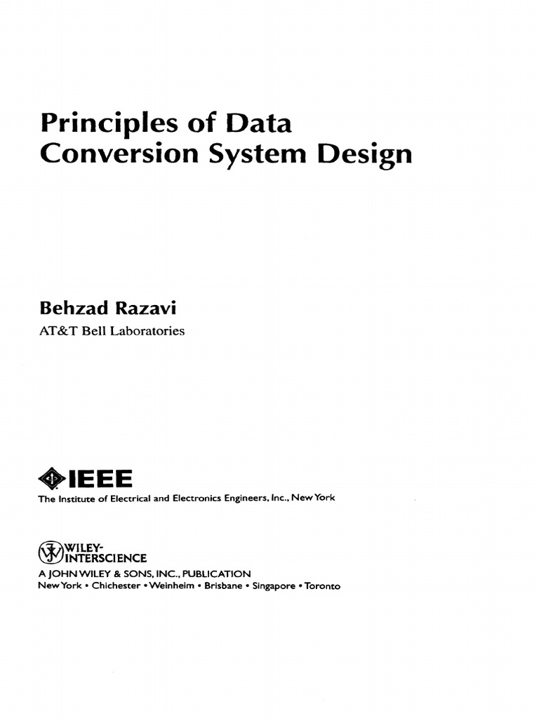 Principles of Data Conversion System Design | PDF | Analog To Digital ...
