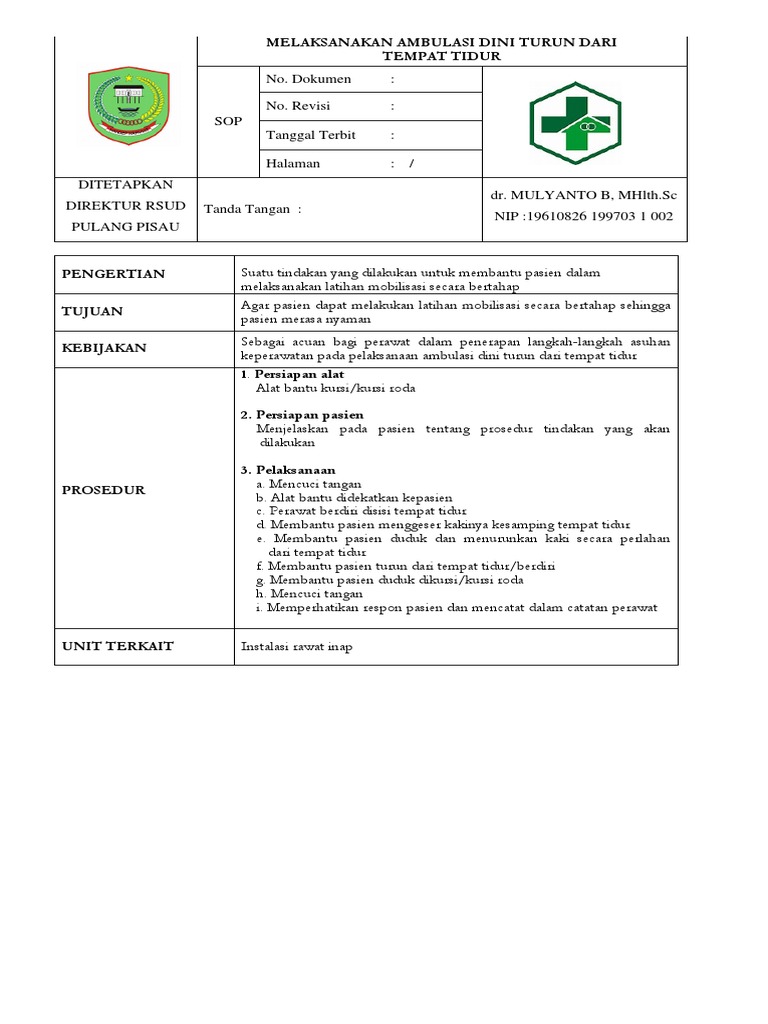Sop Ambulasi Dini | PDF