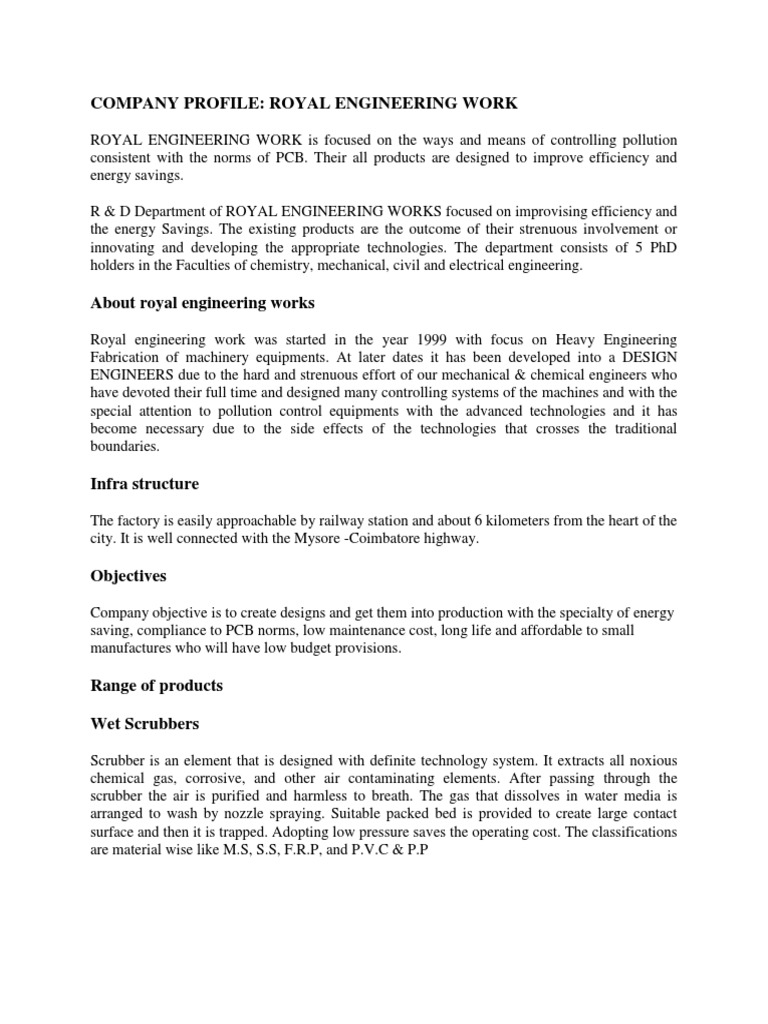 Company Profile | PDF | Engineering