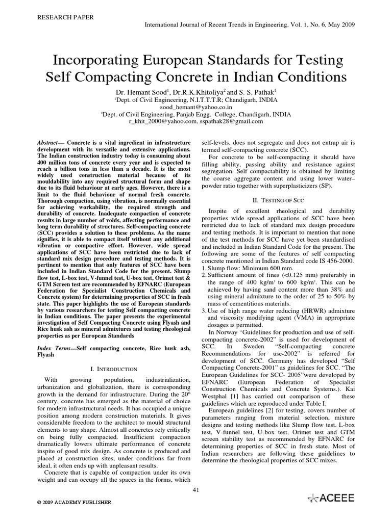 SCC Test English PDF | PDF | Rheology | Concrete