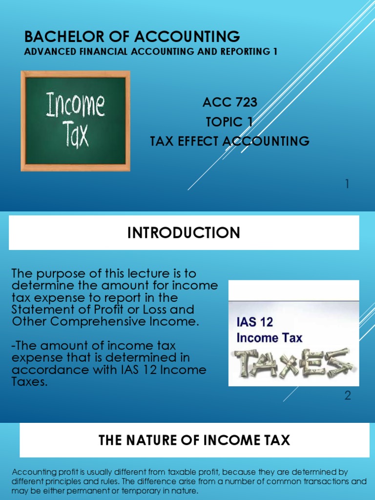 Bachelor of Accounting: ACC 723 Topic 1 Tax Effect Accounting | PDF ...