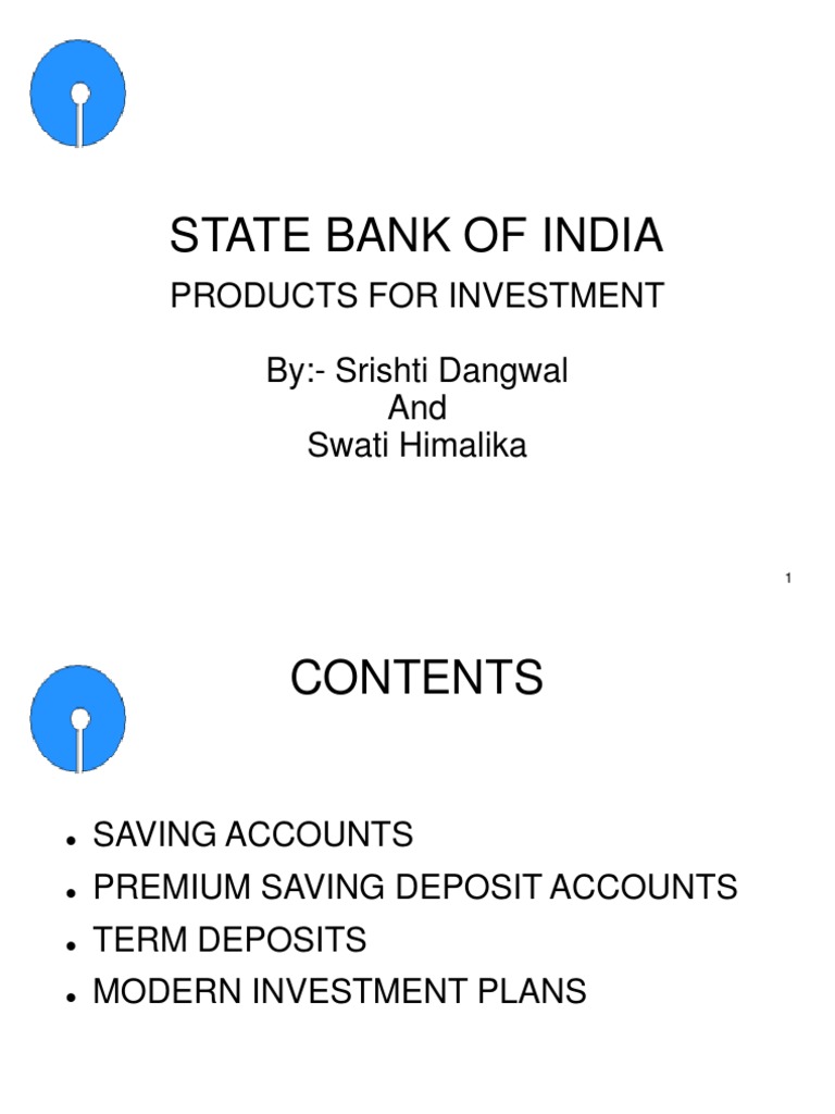 SBI Investment Products | PDF | Banks | Interest