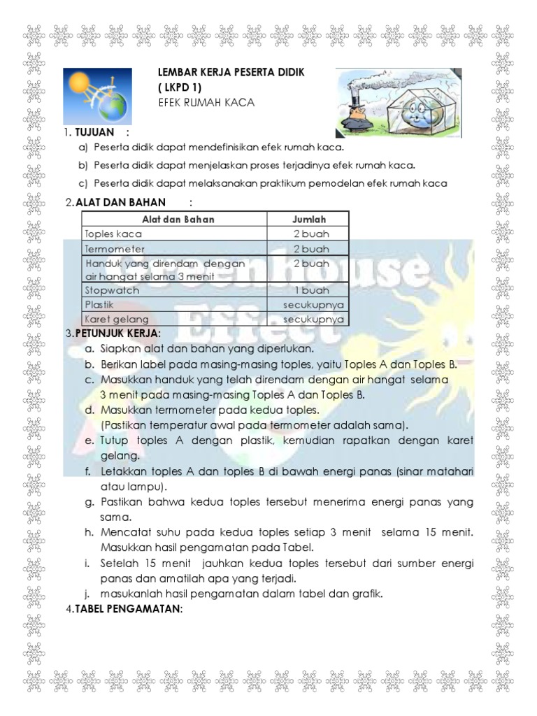 LKPD 1 Efek Rumah Kaca | PDF