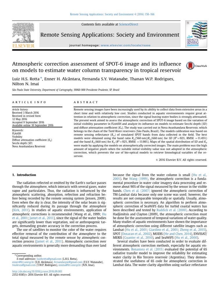 Spot Envi Atmospheric | PDF | Computer Simulation | Remote Sensing