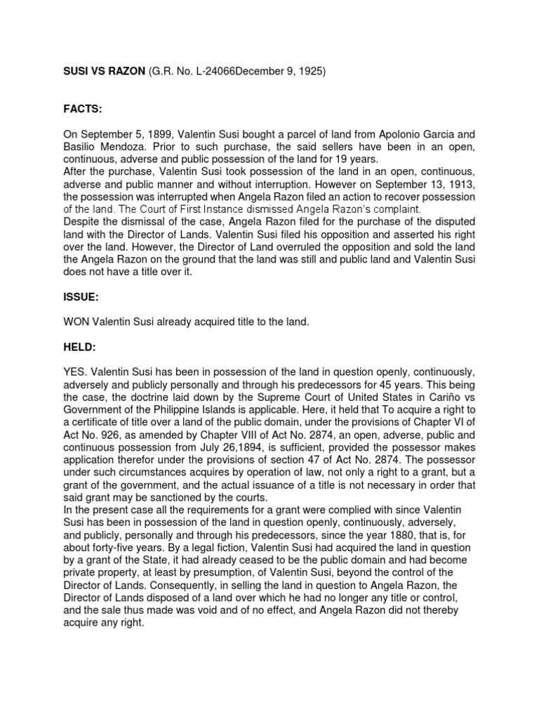 Susi Vs Razon | PDF | Civil Law (Common Law) | Public Law