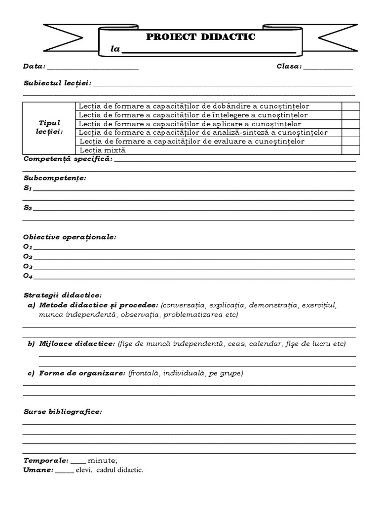 Proiect Lectie Model | PDF