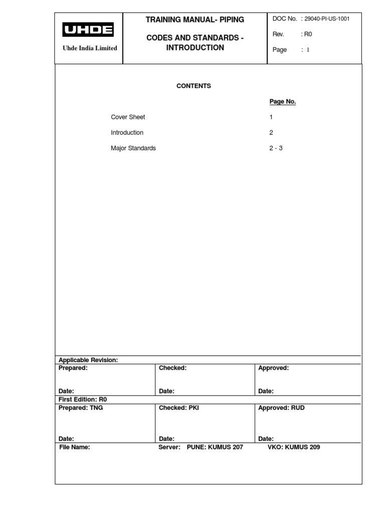 Piping Training Manual: An Introduction to Key Codes, Standards, and ...
