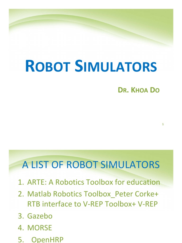 Robot Simulators | PDF | Matlab | Simulation