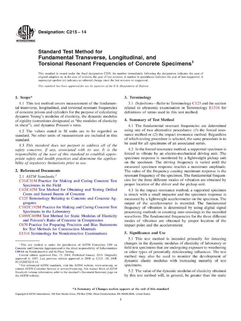 Astm C215-14 | PDF