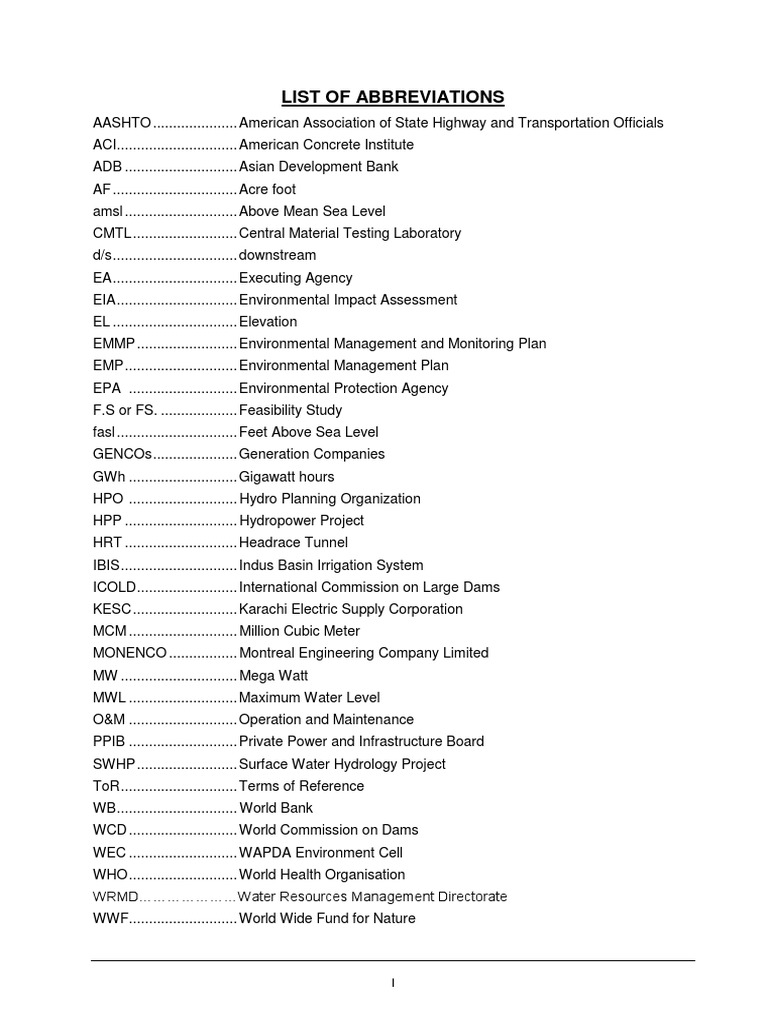 4-List of Abbreviations | PDF