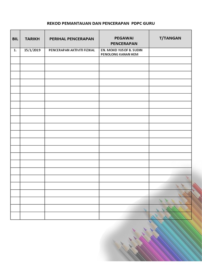 Rekod Pemantauan Dan Pencerapan Guru & PPM Pra | PDF | Bisnis | Seni