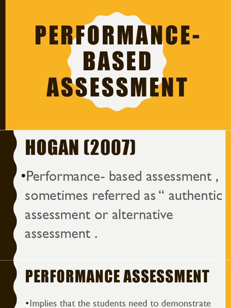 Performance Based Assessment | PDF | Educational Assessment | Learning