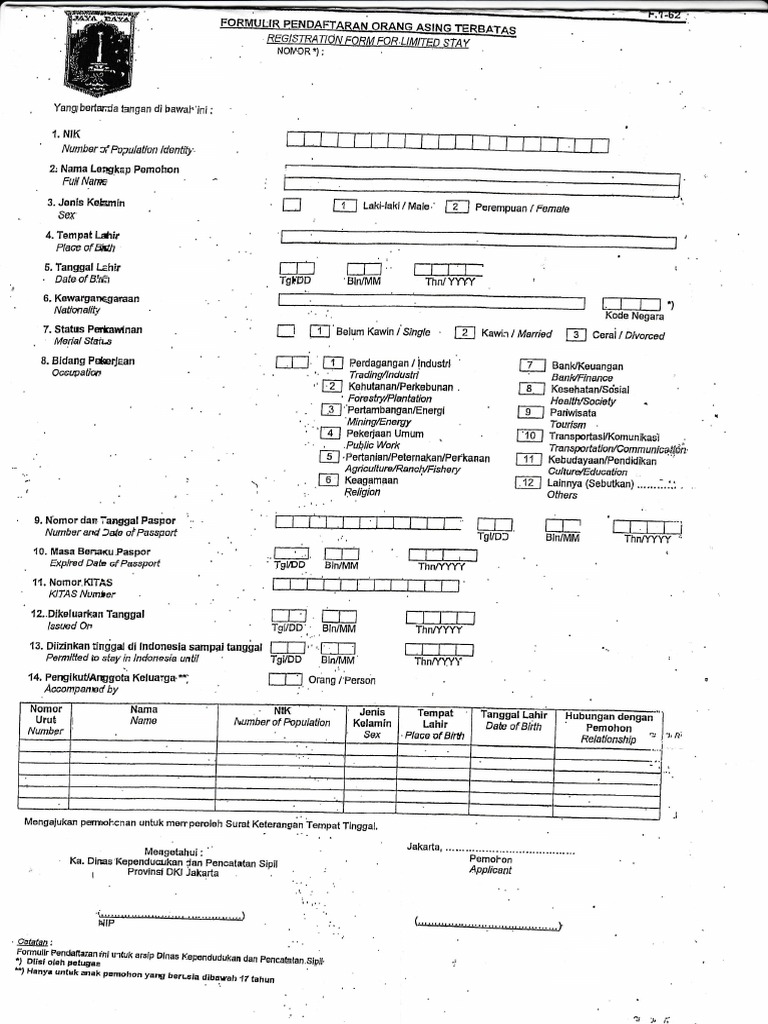 Form Dan Surat Pernyataan Laporan Keberadaan TKA | PDF