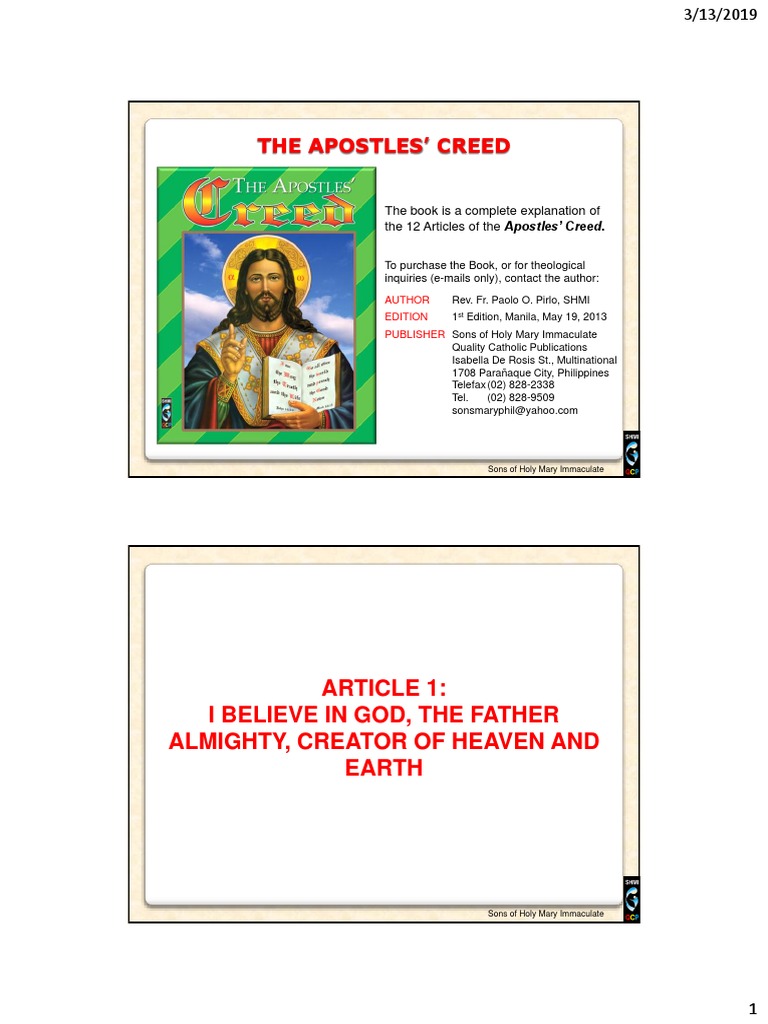 Understanding the Apostles' Creed | PDF | Mary, Mother Of Jesus | Trinity
