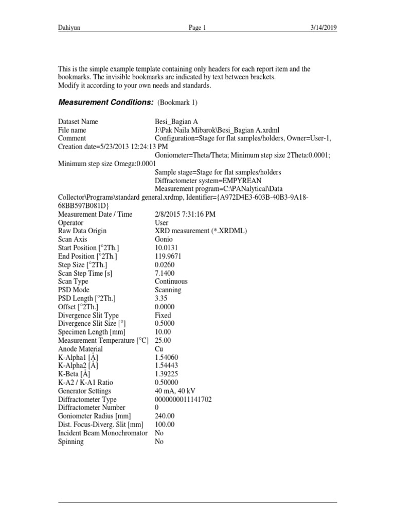 Analisa Highscore Plus | PDF | Scientific Techniques | Physical Chemistry