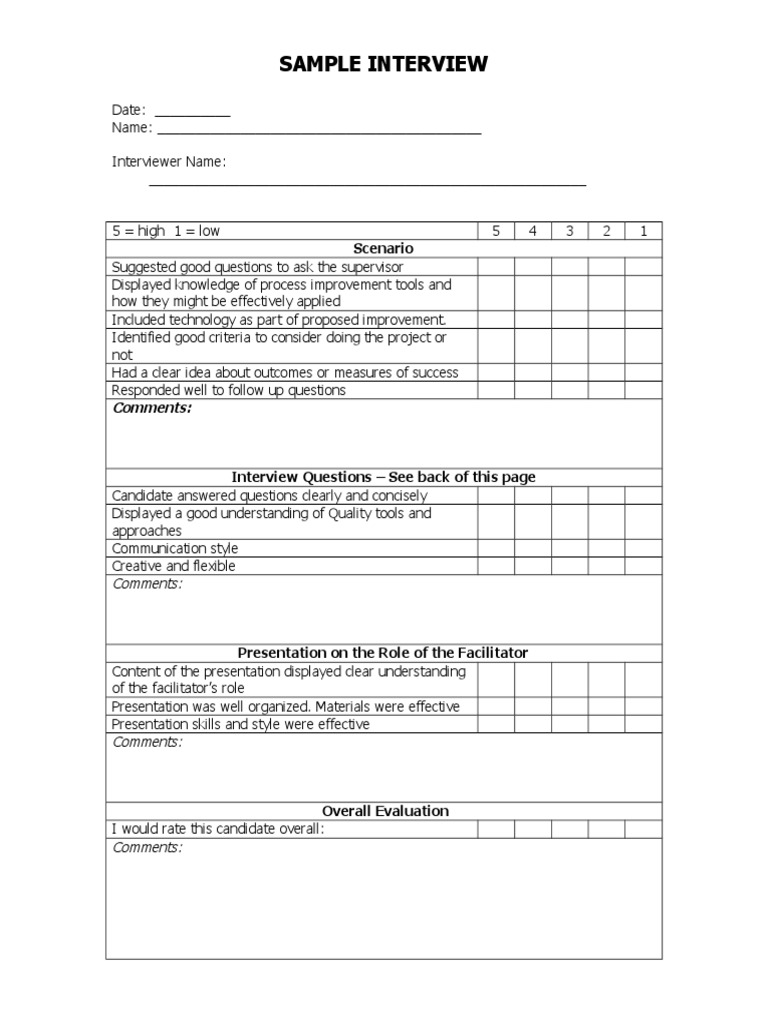 Sample Interview: Scenario | PDF