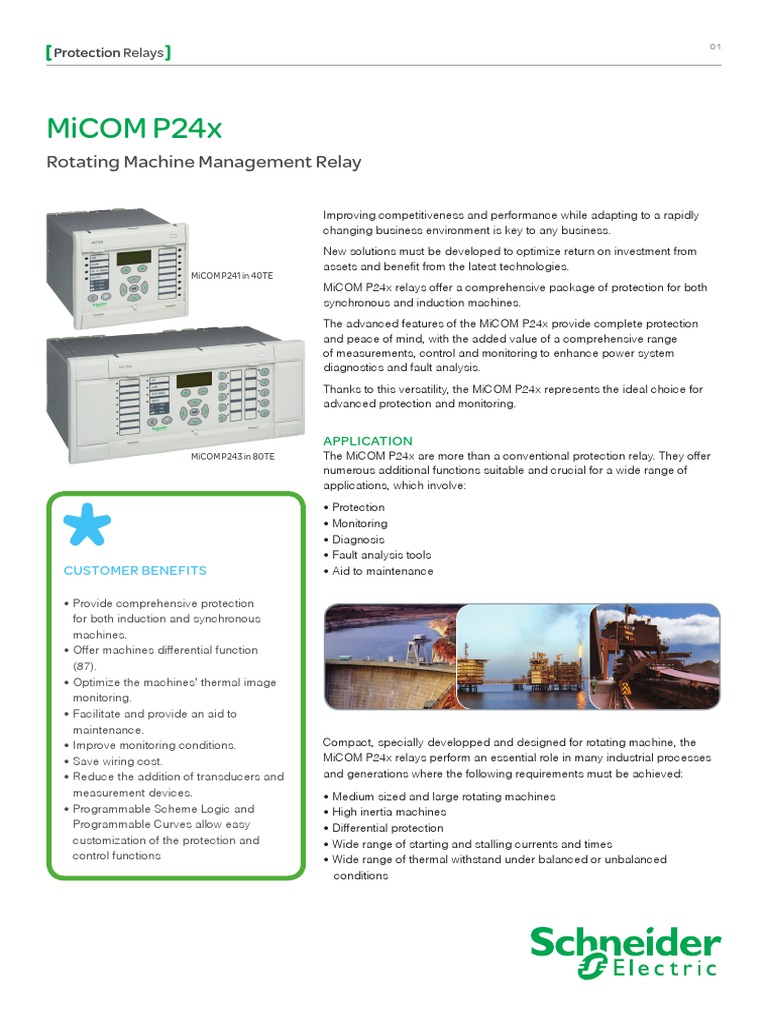 Micom P24X: Rotating Machine Management Relay | PDF | Relay | Computer ...