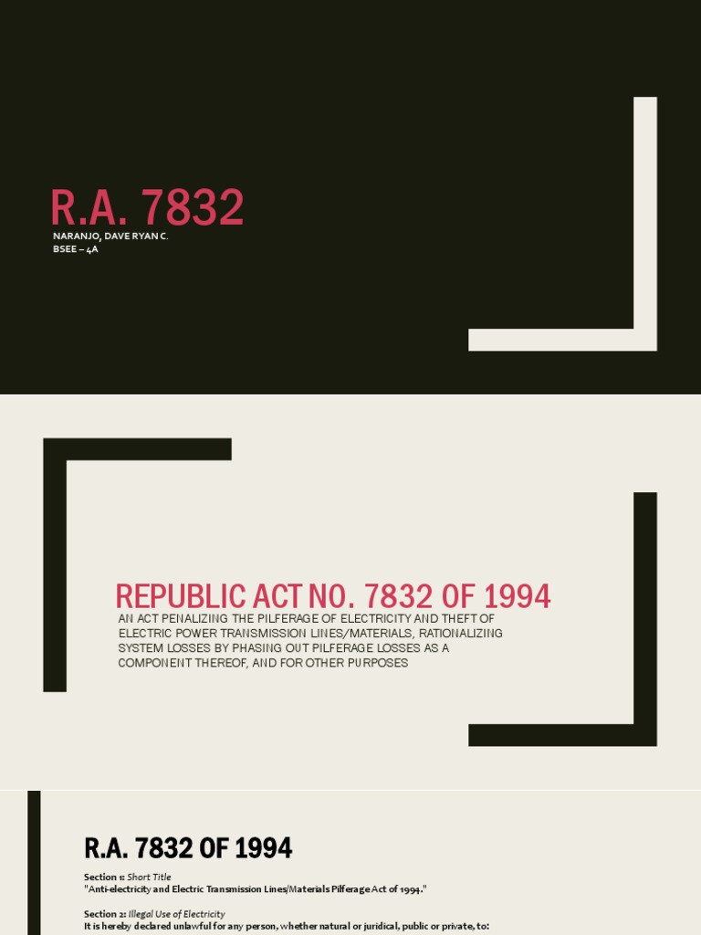 Ra 7832 | PDF | Insulator (Electricity) | Electromagnetism