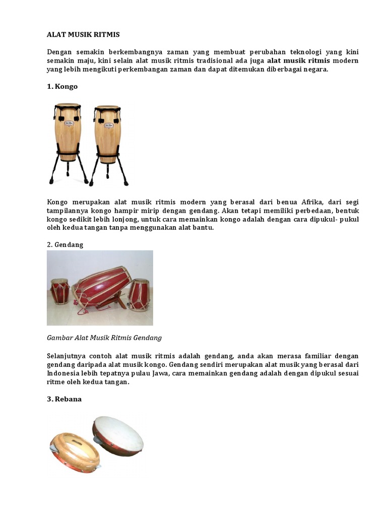 Alat Musik Ritmis dan Melodis | PDF | Seni