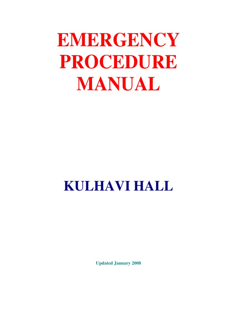 Emergency Procedure Manual: Kulhavi Hall | PDF | Emergency Evacuation ...
