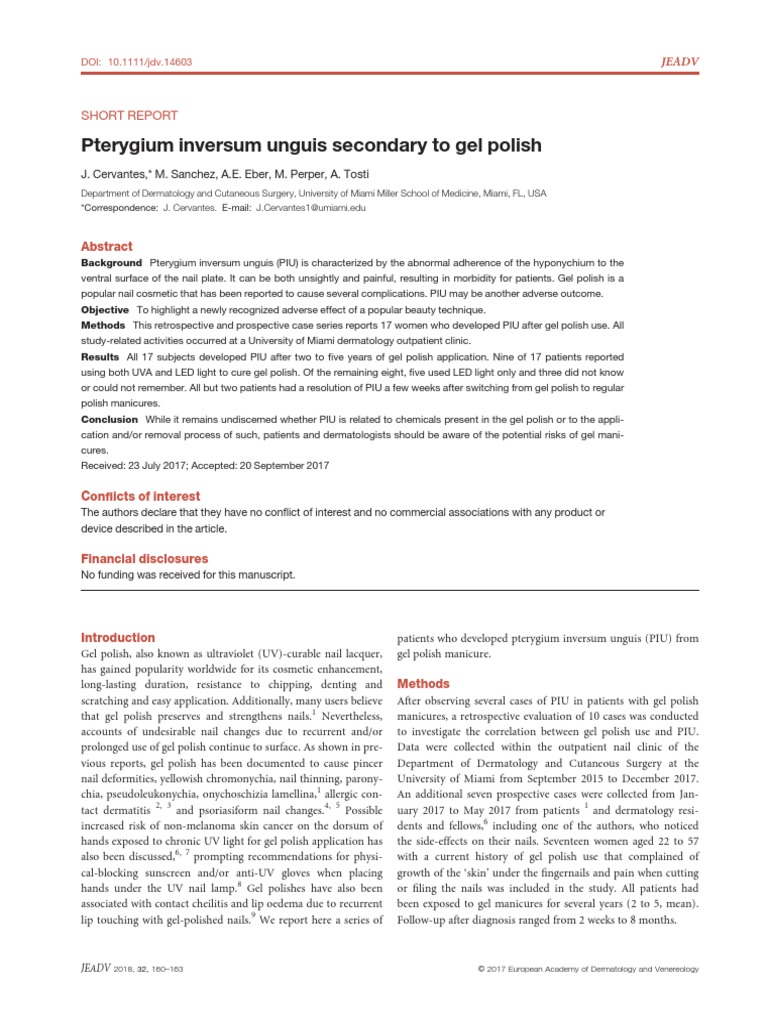 Pterygium Inversum Unguis Ca Efect Secundar La GEL UV | PDF ...
