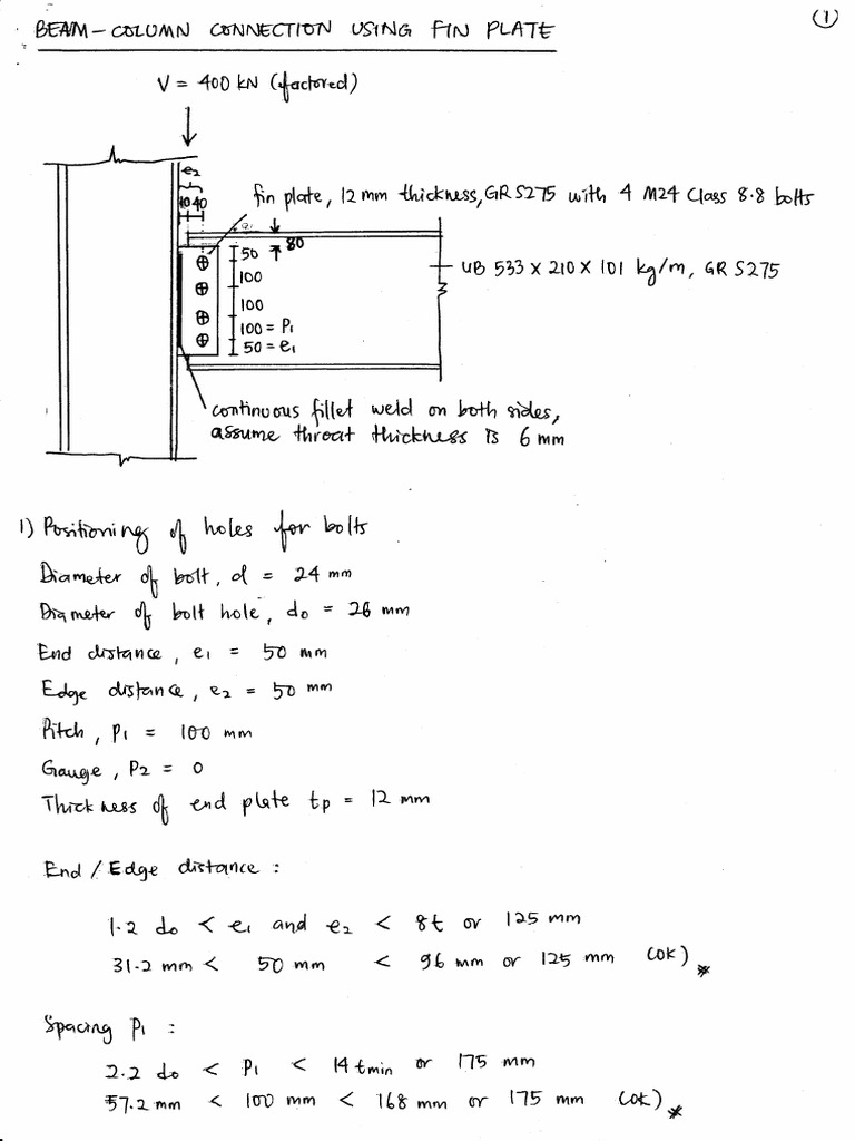 Fin Plate Connection | PDF