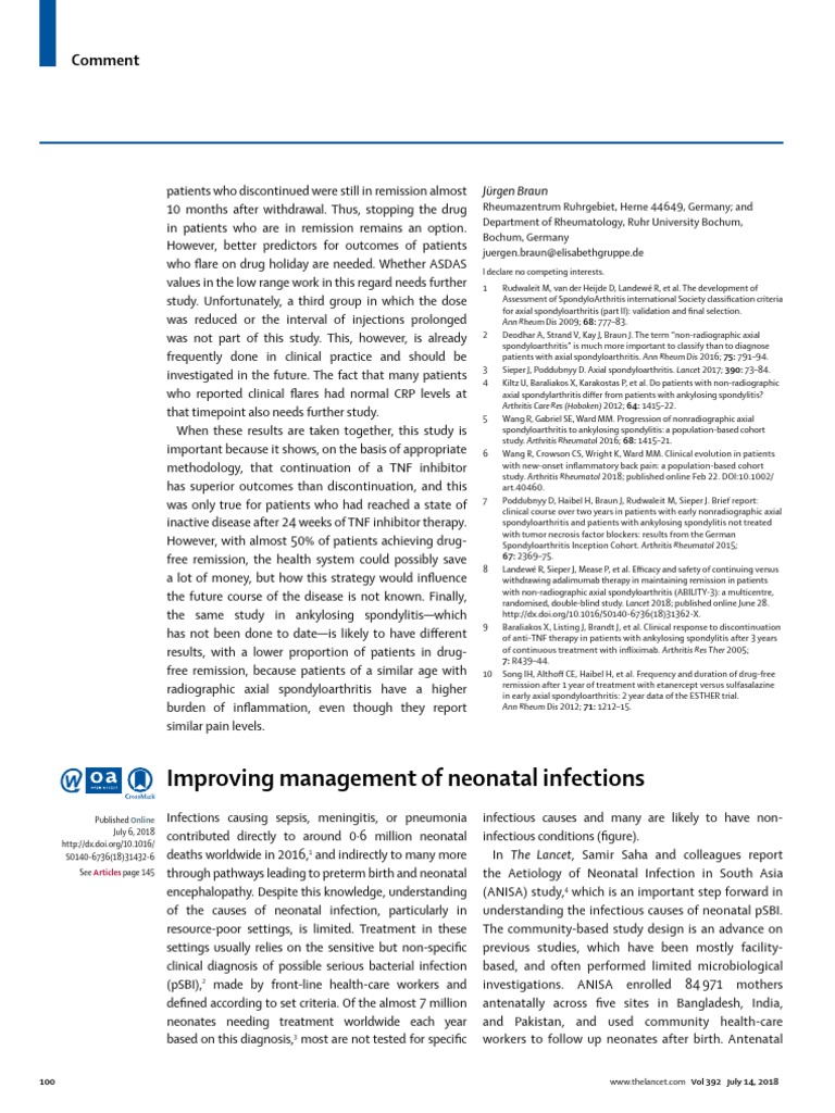 Improving Management of Neonatal Infections: Comment | PDF | Infection ...