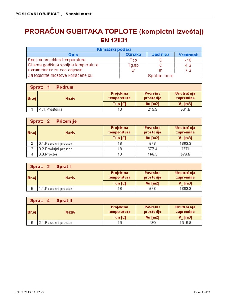 Dobici Topline Po Prostorijama BAS en 12831 | PDF