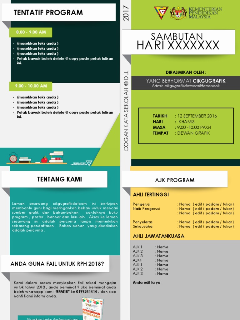 Buku Program Template Bebas v3 (Cikgugrafikdotcom) | PDF