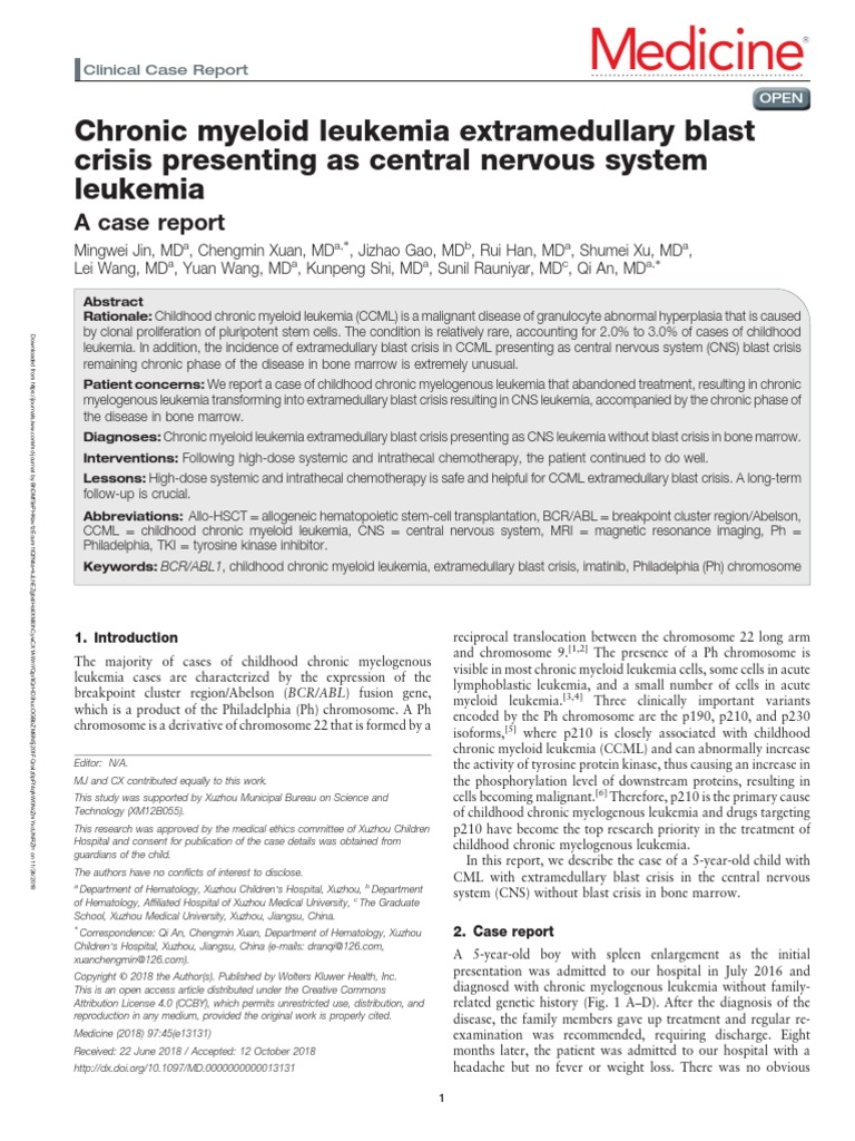 Chronic Myeloid Leukemia Extramedullary Blast.60 PDF | PDF | Leukemia | Clinical Medicine