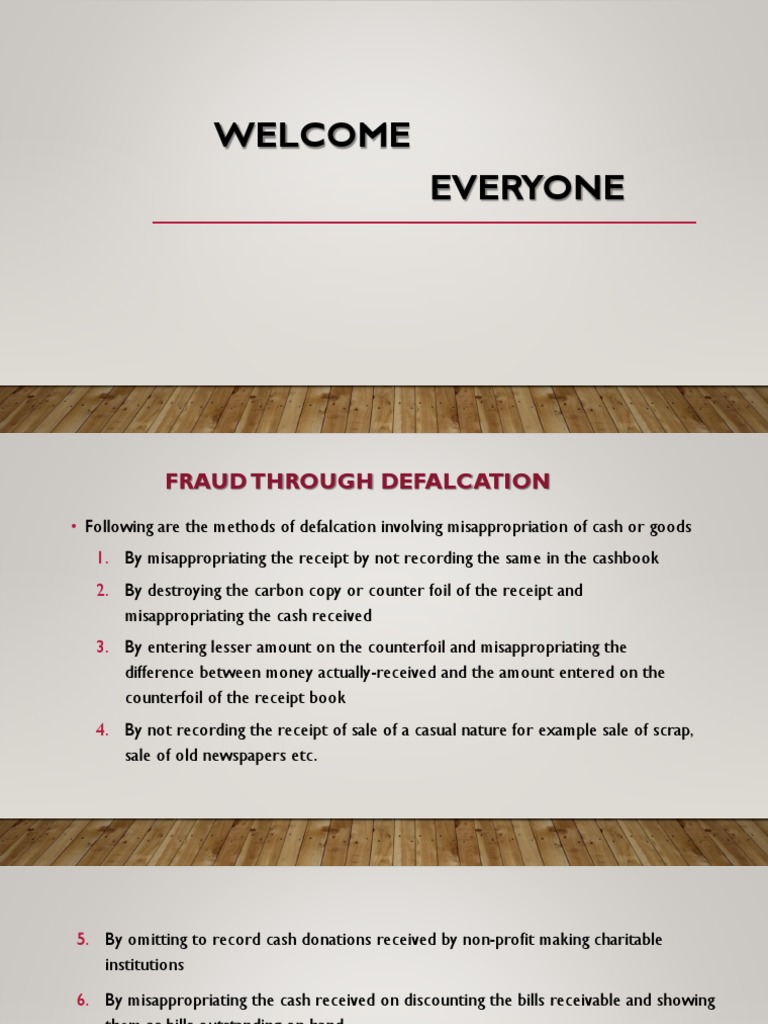 Fraud Through Defalcation | PDF | Financial Audit | Audit