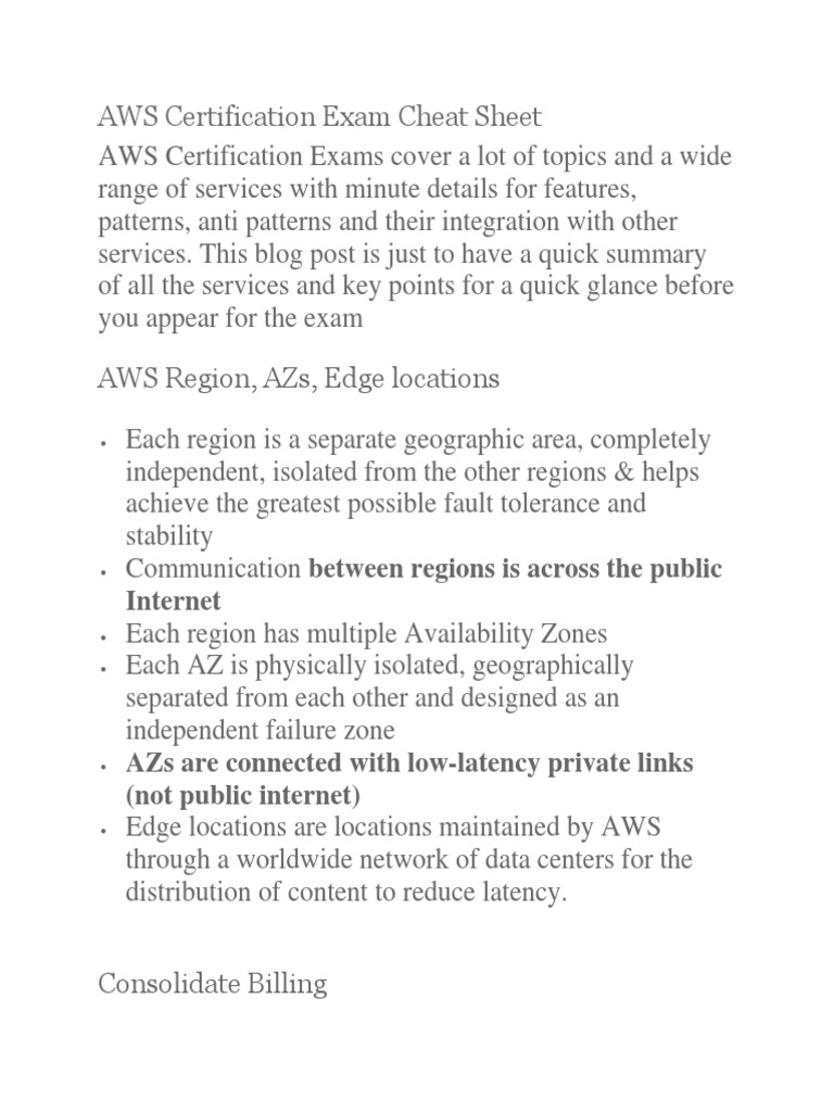 AWS Certification Exam Cheat Sheet - Jayendra | PDF | Ip Address ... AWS Certification Exam Cheat Sheet - Jayendra | PDF | Ip Address ...