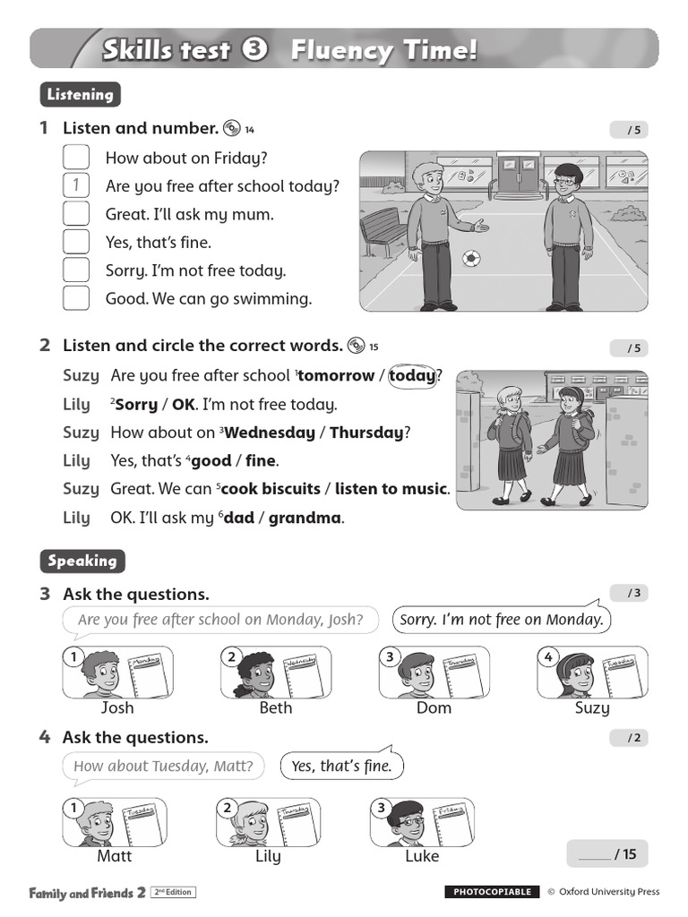 Skills Test Fluency Time! | PDF